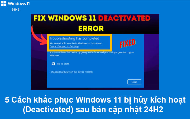 Windows 11 bị hủy kích hoạt (Deactivated) sau bản cập nhật 24H2 - Cách ...